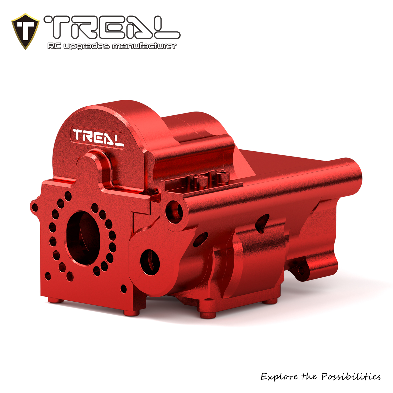 TREAL 7075 Aluminum Transmission Housing Case Set for Axial 1/8 AXP8 ...