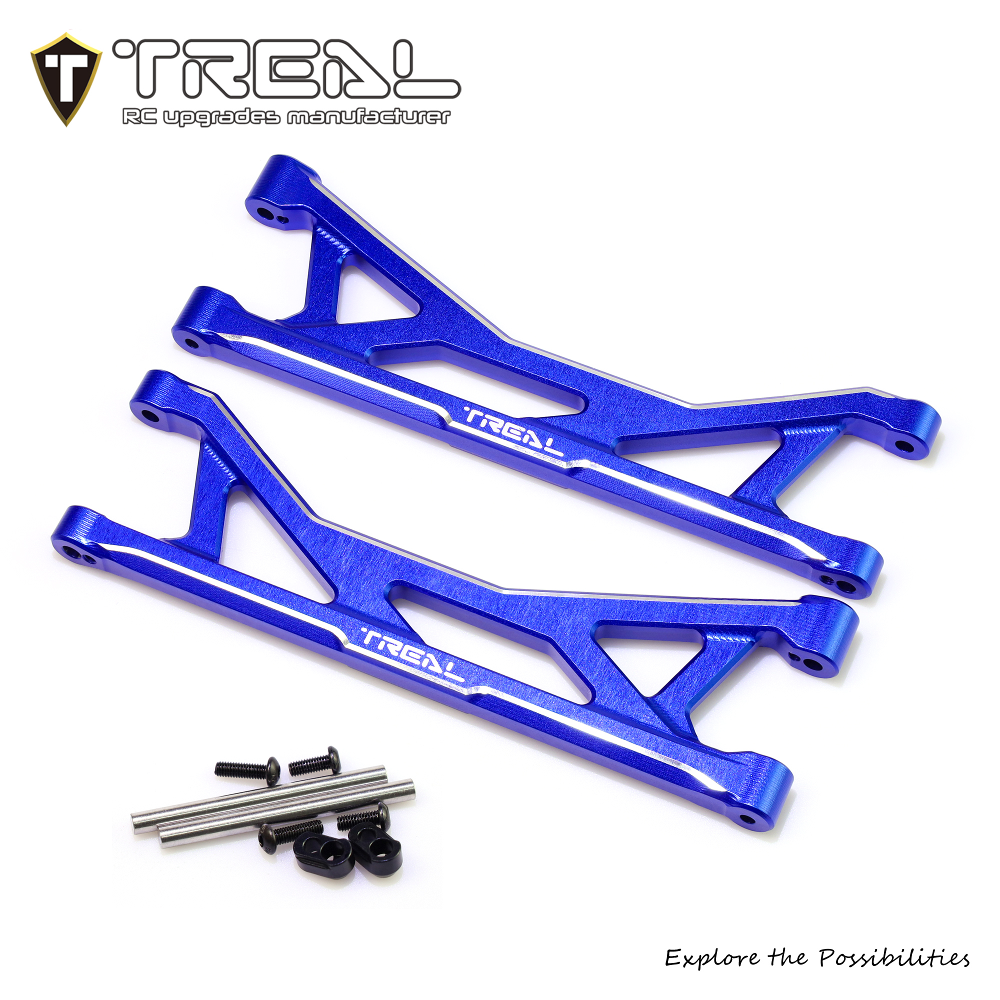 TREAL 7075 Aluminum Rear Upper Suspension A Arms for Traxxas 1:6 Funco ...