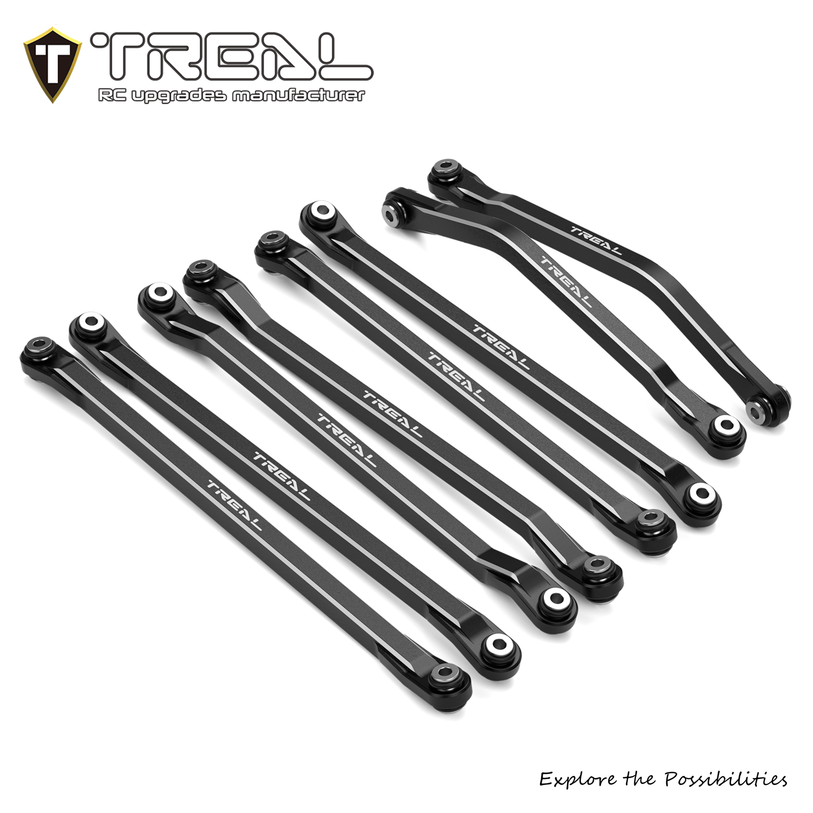 TREAL 7075 Aluminum Suspension Link Set (8pcs) for Axial 1/8 AXP8 ...