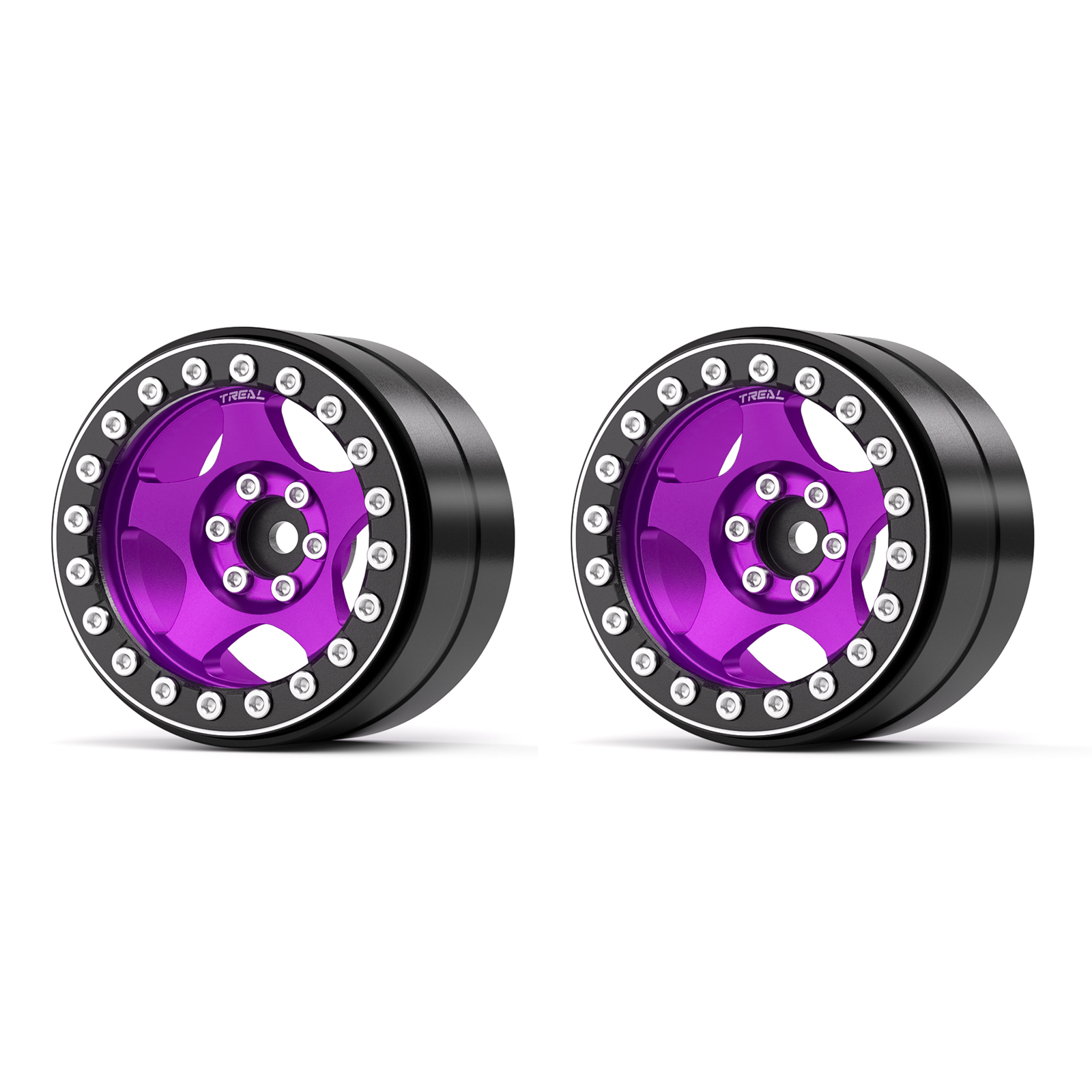 TREAL 2.2" Aluminum Beadlock Wheels (2pcs) for Axial Ryft Wraith RR10 ...