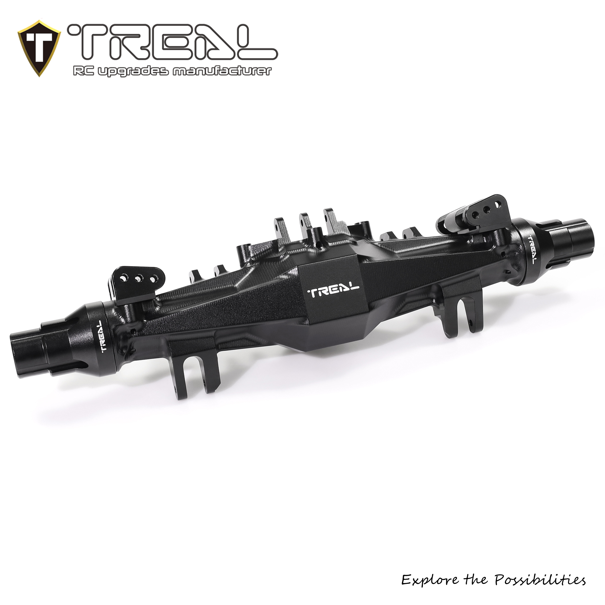 TREAL 7075 Aluminum Rear Axle Housing w Rear Hubs for 1/8 Losi LMT 2.0