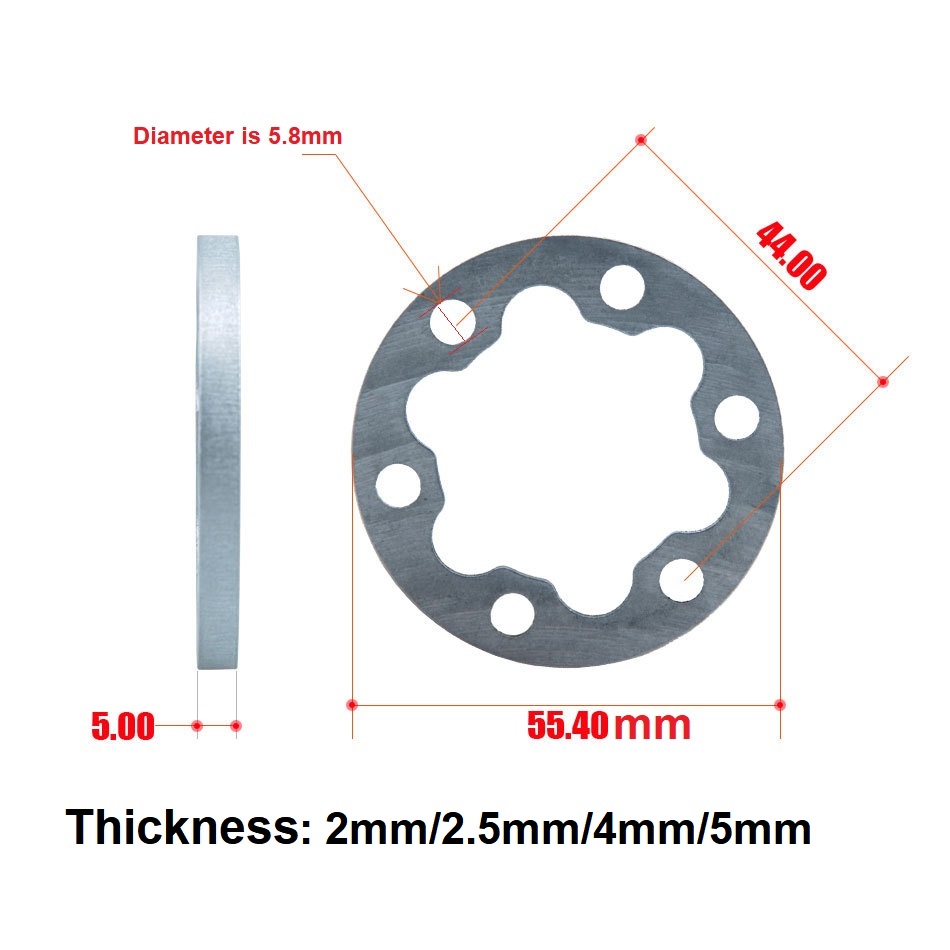 Motor Brake Disc Spacer and bolts