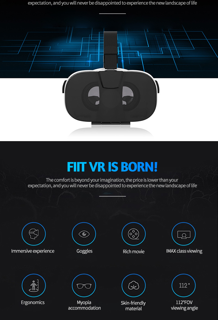 Custom Logo Available Mobile VR Headsets gaming 3D Box Glasses vr ...
