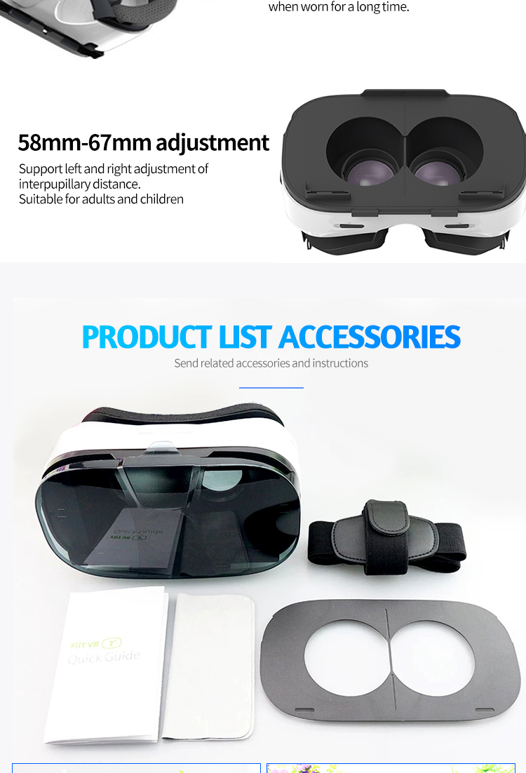Custom Logo Available Mobile VR Headsets gaming 3D Box Glasses vr ...