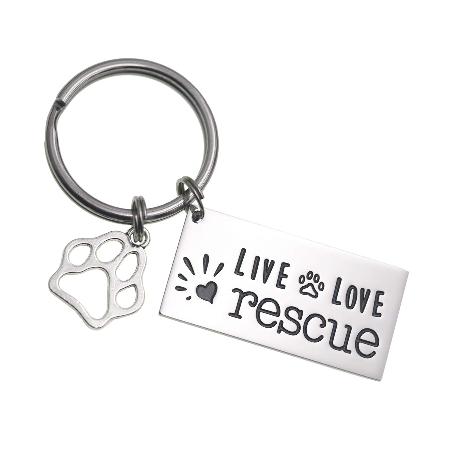 Melix Home Gifts for Animal Lovers Keychain Live Love Adopt Pet Lovers ...