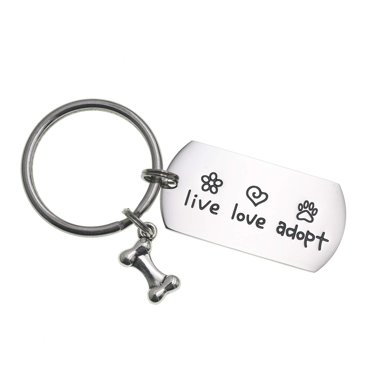 Melix Home Gifts for Animal Lovers Keychain Live Love Adopt Pet Lovers ...