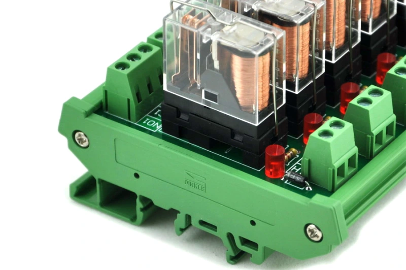 ELECTRONICS-SALON DIN Rail Mount AC/DC 24V Control 4 SPDT 16Amp Pluggable Power Relay Module ...