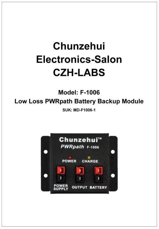 Chunzehui F-1006 Low Loss PWRpath Module, Anderson Powerpole PowerPath PWRgate. Chunzehui F-1006 ...