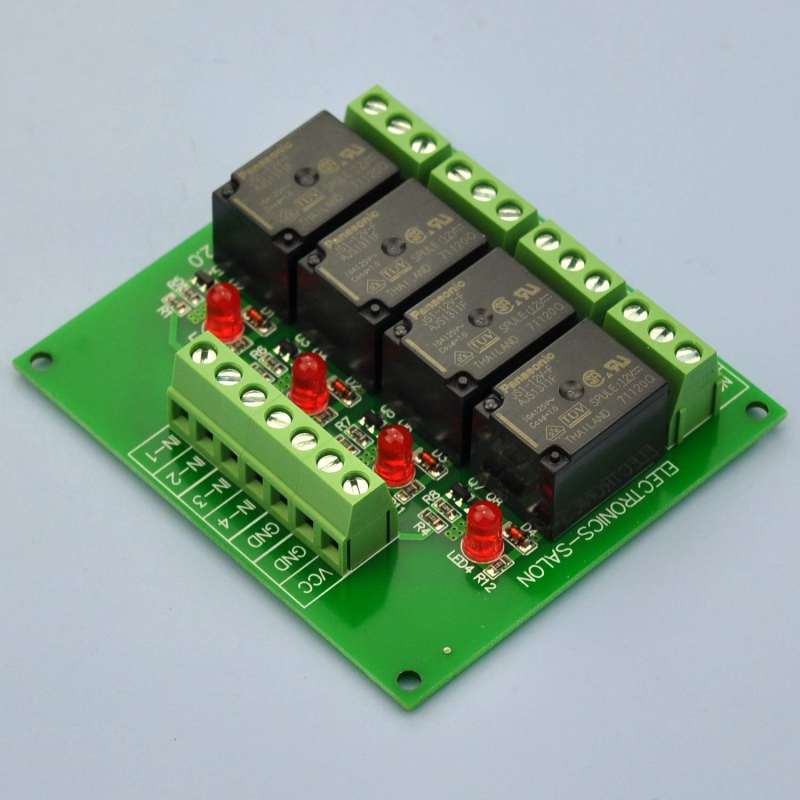 ELECTRONICS-SALON 4 SPDT 10Amp Power Relay Module, DC 12V Version. ELECTRONICS-SALON D-229 ...