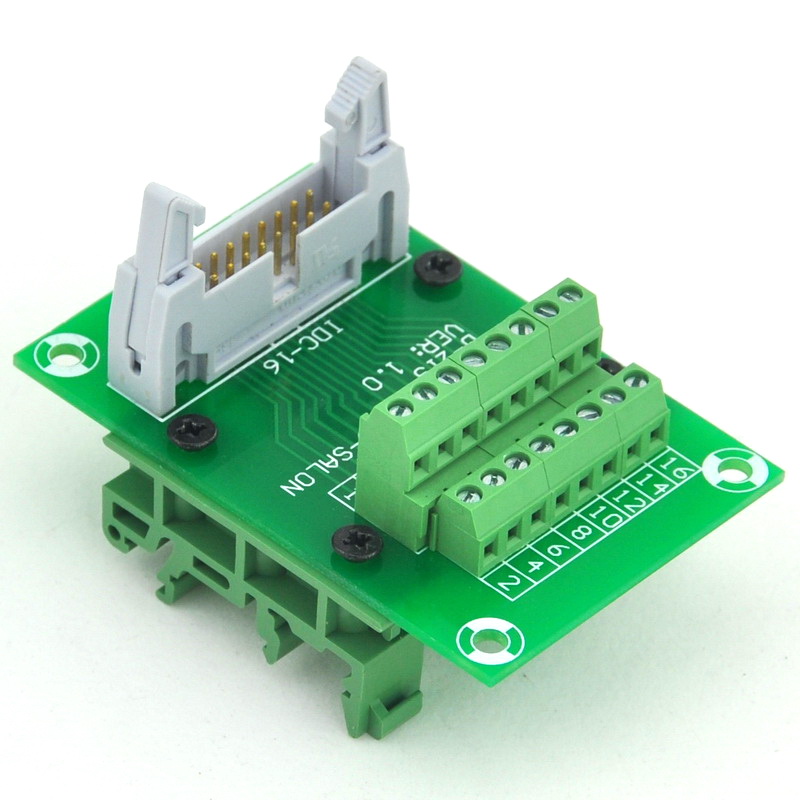 ELECTRONICS-SALON IDC16 Header Interface Module with Simple DIN Rail ...