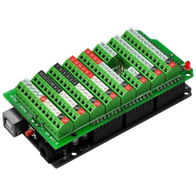 ELECTRONICS-SALON Screw Terminal Block Breakout Module, For Arduino MEGA-2560 R3, ELECTRONICS ...