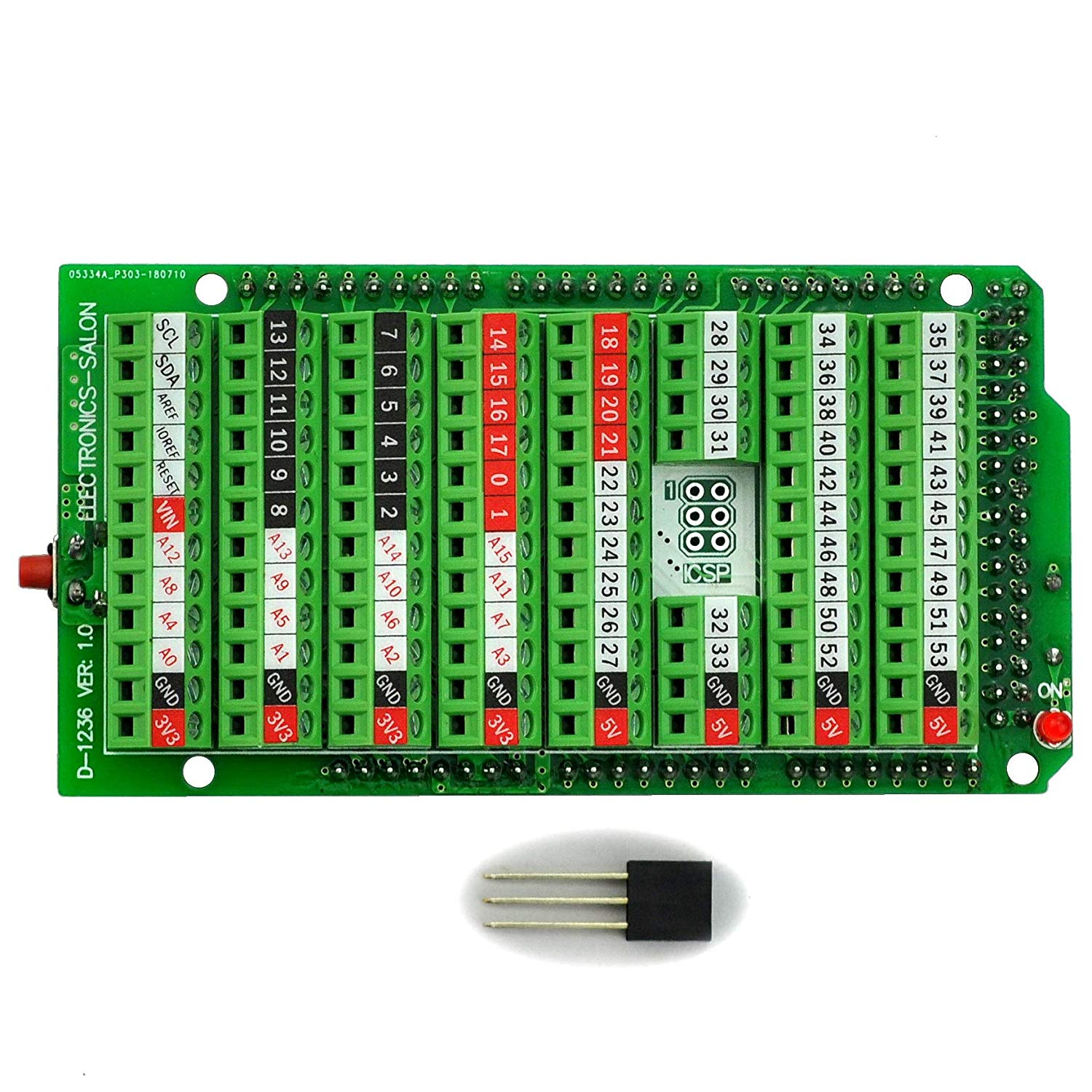 ELECTRONICS-SALON Screw Terminal Block Breakout Module, For Arduino MEGA-2560 R3, ELECTRONICS ...