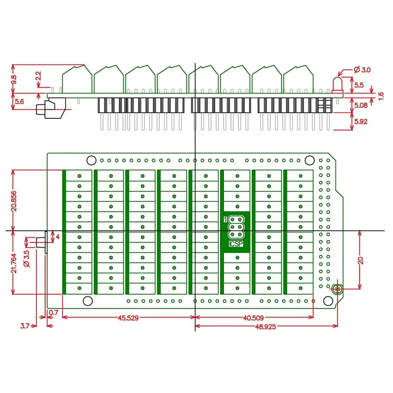 ELECTRONICS-SALON Screw Terminal Block Breakout Module, For Arduino MEGA-2560 R3, ELECTRONICS ...