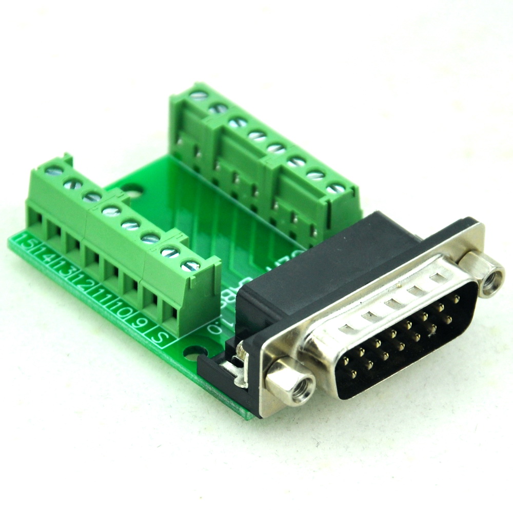 CZH-LABS Slim Right Angle D'SUB DB15 Male Header Breakout Board Module ...