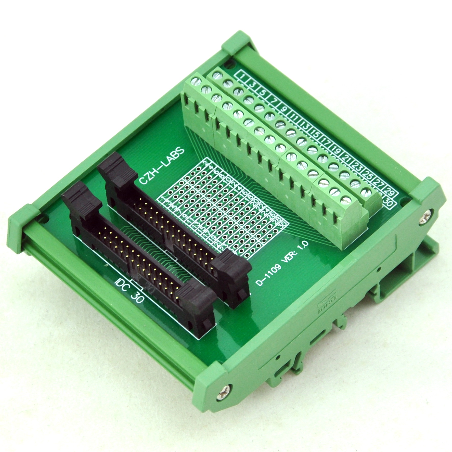 CZH-LABS DIN Rail Mount Dual IDC-30 Pitch 2.0mm Male Header Interface ...