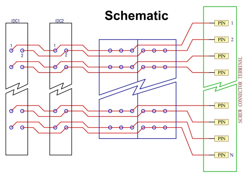 CZH-LABS DIN Rail Mount Dual IDC-12 Pitch 2.0mm Male Header Interface ...