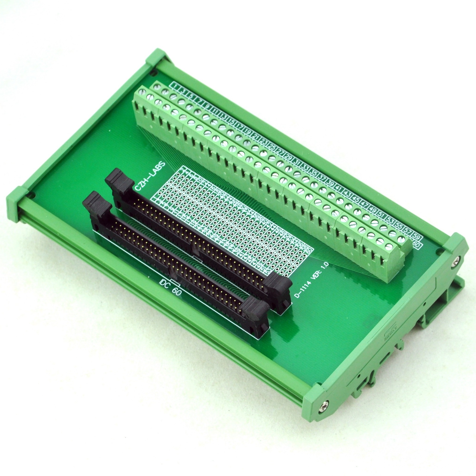 CZH-LABS DIN Rail Mount Dual IDC-60 Pitch 2.0mm Male Header Interface ...