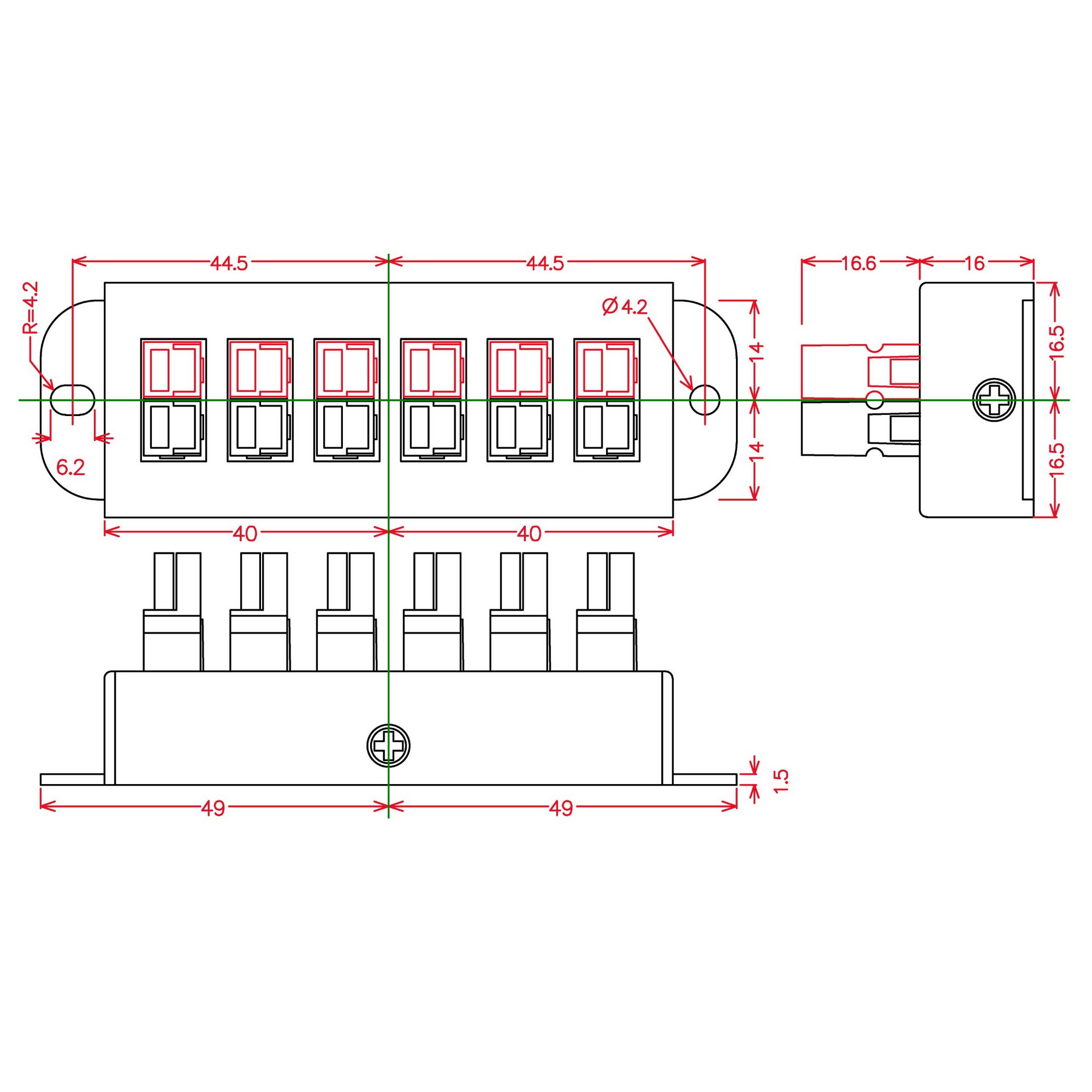 Chunzehui F-1011 6-Position Power Distribution Block Module for 15/30 ...