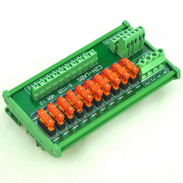 CZH-LABS AC/DC 5~32V Panel Mount 10 Position Power Distribution Fuse ...