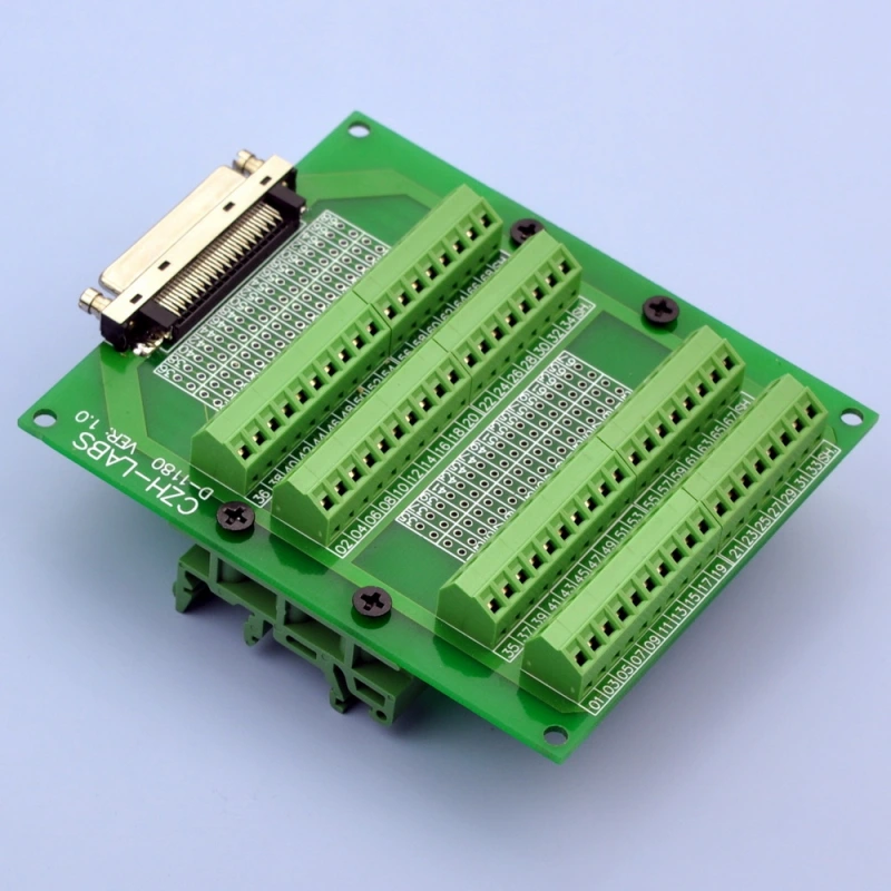 CZH-LABS DIN Rail Mount 68-Pin VHDCI DSUB SCSI-5 Screw Terminal Block ...