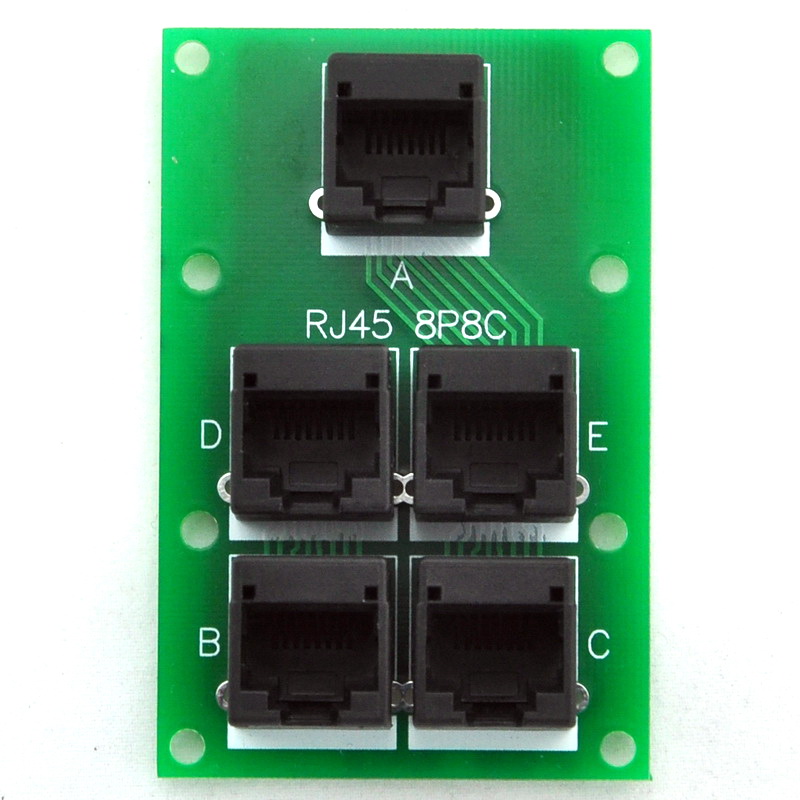 ELECTRONICS-SALON RJ45 8P8C 5 Jacks Splitter DIN Rail Mounted Interface ...