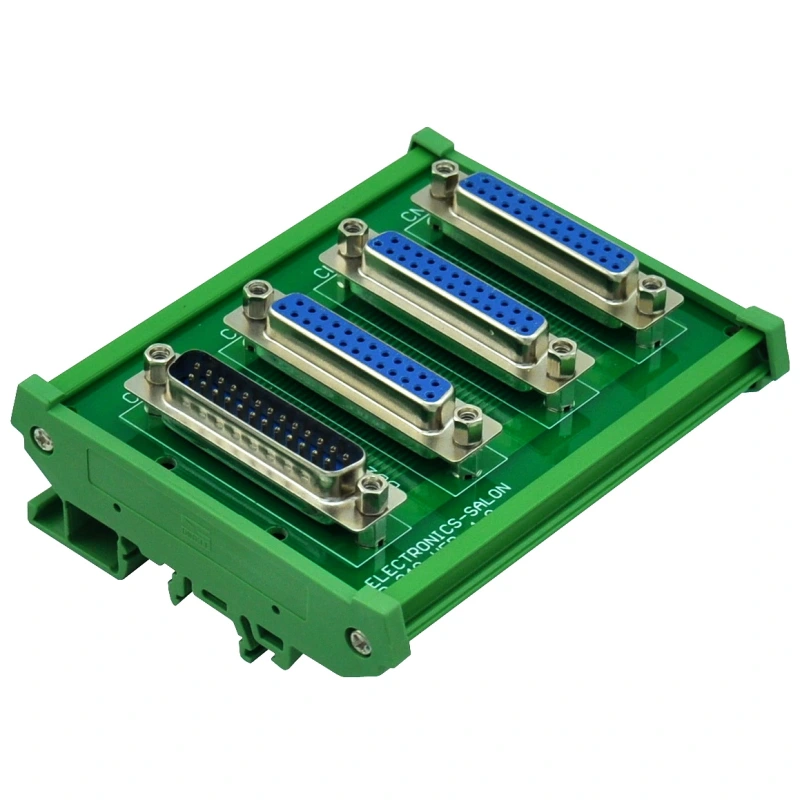 ELECTRONICS-SALON DIN Rail Mount DB25 1 Male 3 Female Buss Board, DB-25 ...