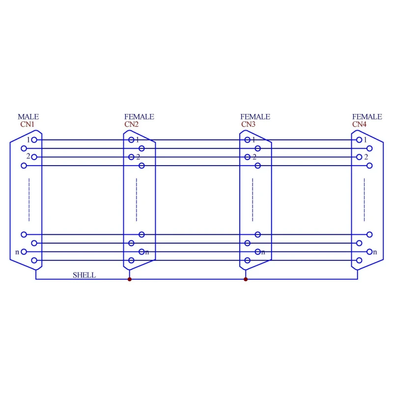 ELECTRONICS-SALON DIN Rail Mount DB25 1 Male 3 Female Buss Board, DB-25 ...