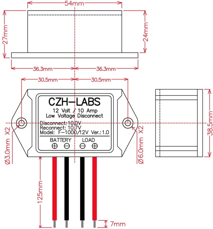 CZH-LABS Low Voltage Disconnect Module LVD, 24V 10A, Protect/Prolong ...