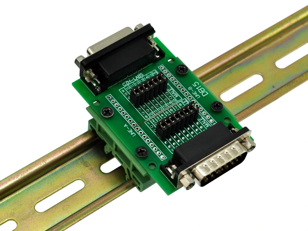 CZH-LABS DIN Rail Mount D'sub DB15 Diagnostic Test Breakout Board, DSUB ...