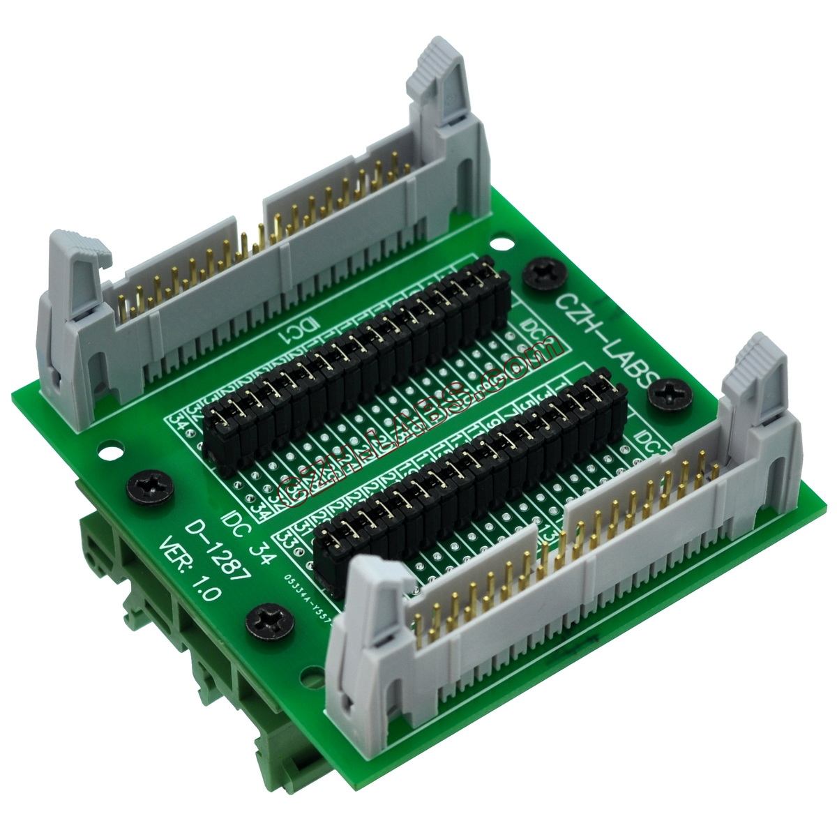 CZH-LABS DIN Rail Mount IDC34 2x17Pin 0.1" Pitch(2.54mm) Header ...