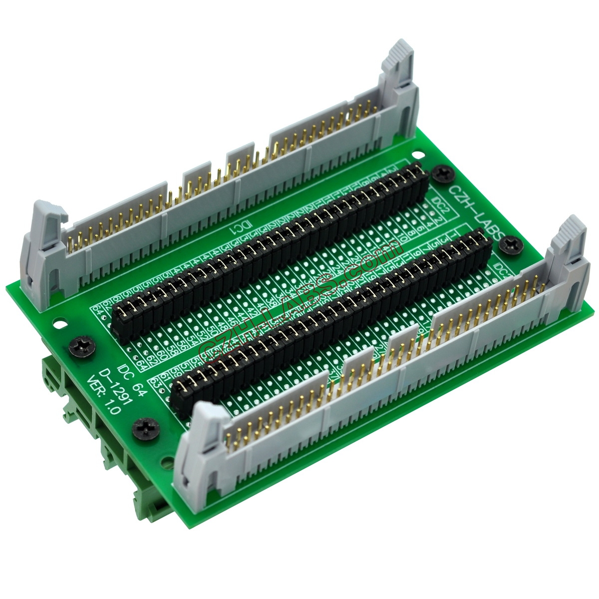 CZH-LABS DIN Rail Mount IDC64 2x32Pin 0.1" Pitch(2.54mm) Header ...