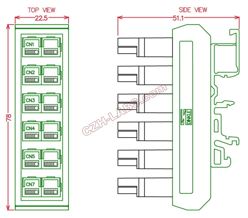 Slim DIN Rail Mount 30A/60V 6-Position Power Distribution Block Module ...