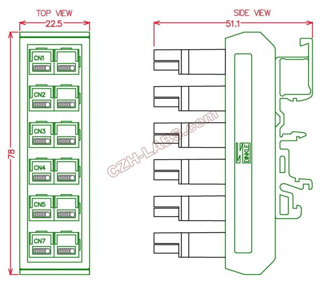 Slim DIN Rail Mount 30A/60V 6-Position Power Distribution Block Module ...