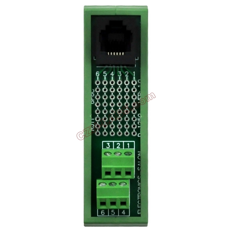 Slim DIN Rail Mount RJ11/RJ12 6P6C Breakout Board Interface Module.