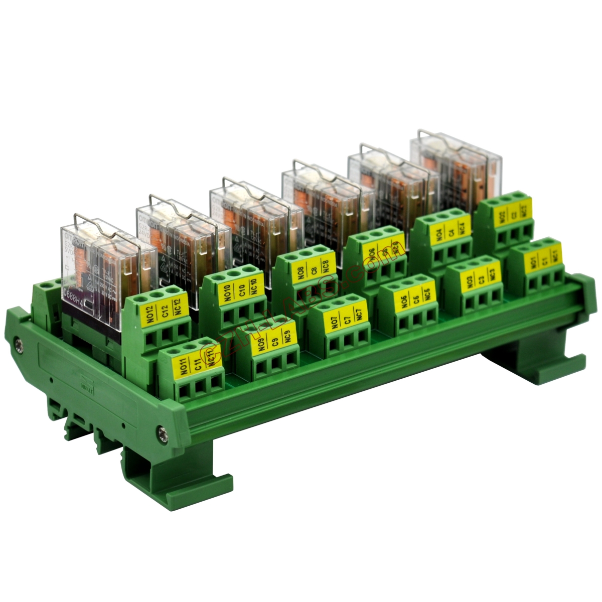 ELECTRONICS-SALON DIN Rail Mount AC/DC 5V Control 6 DPDT 5Amp Pluggable ...