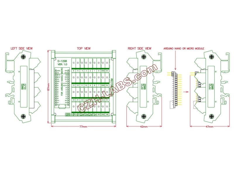 DIN Rail Mount Screw Terminal Block Breakout Module Board for Arduino ...