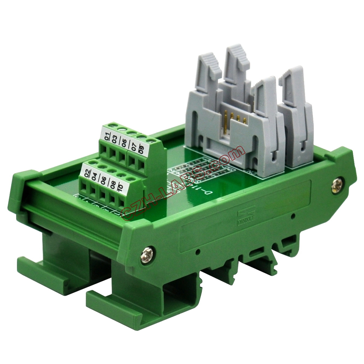 CZH-LABS DIN Rail Mount Dual IDC10 Pitch 2.54mm Male Header Interface ...