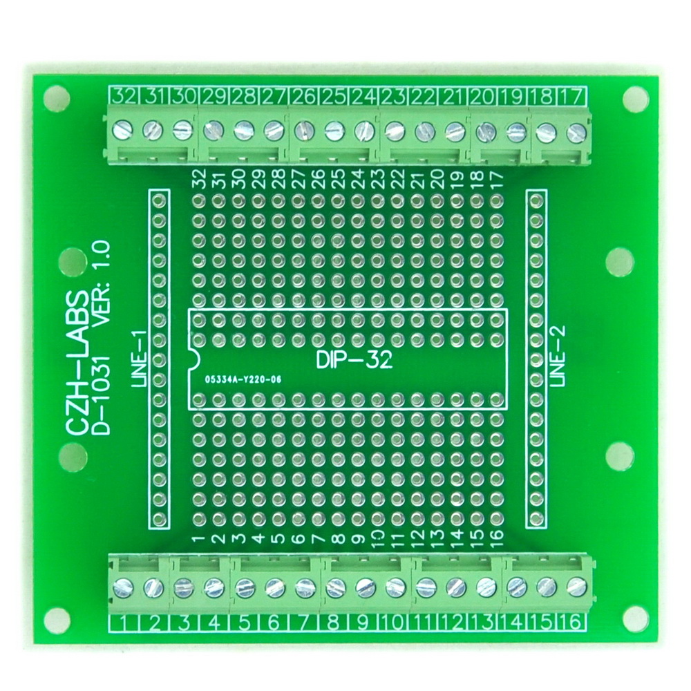 CZH-LABS DIP-32 Component to Screw Terminal Block Adapter Board, DIP32 ...