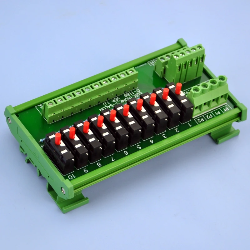 ELECTRONICS-SALON DIN Rail Mount 10 Position Thermal Circuit Breaker ...
