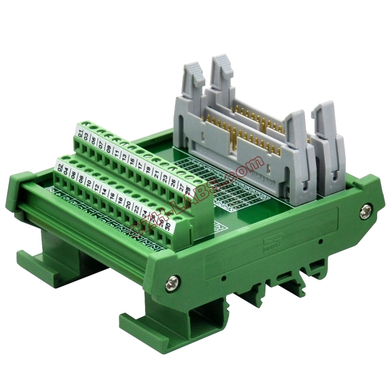 CZH-LABS DIN Rail Mount Dual IDC30 Pitch 2.54mm Male Header Interface ...