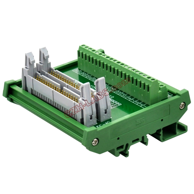 CZH-LABS DIN Rail Mount Dual IDC40 Pitch 2.54mm Male Header Interface ...