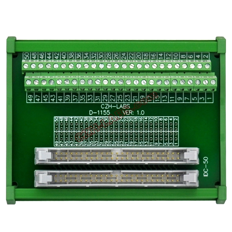 CZH-LABS DIN Rail Mount Dual IDC50 Pitch 2.54mm Male Header Interface ...