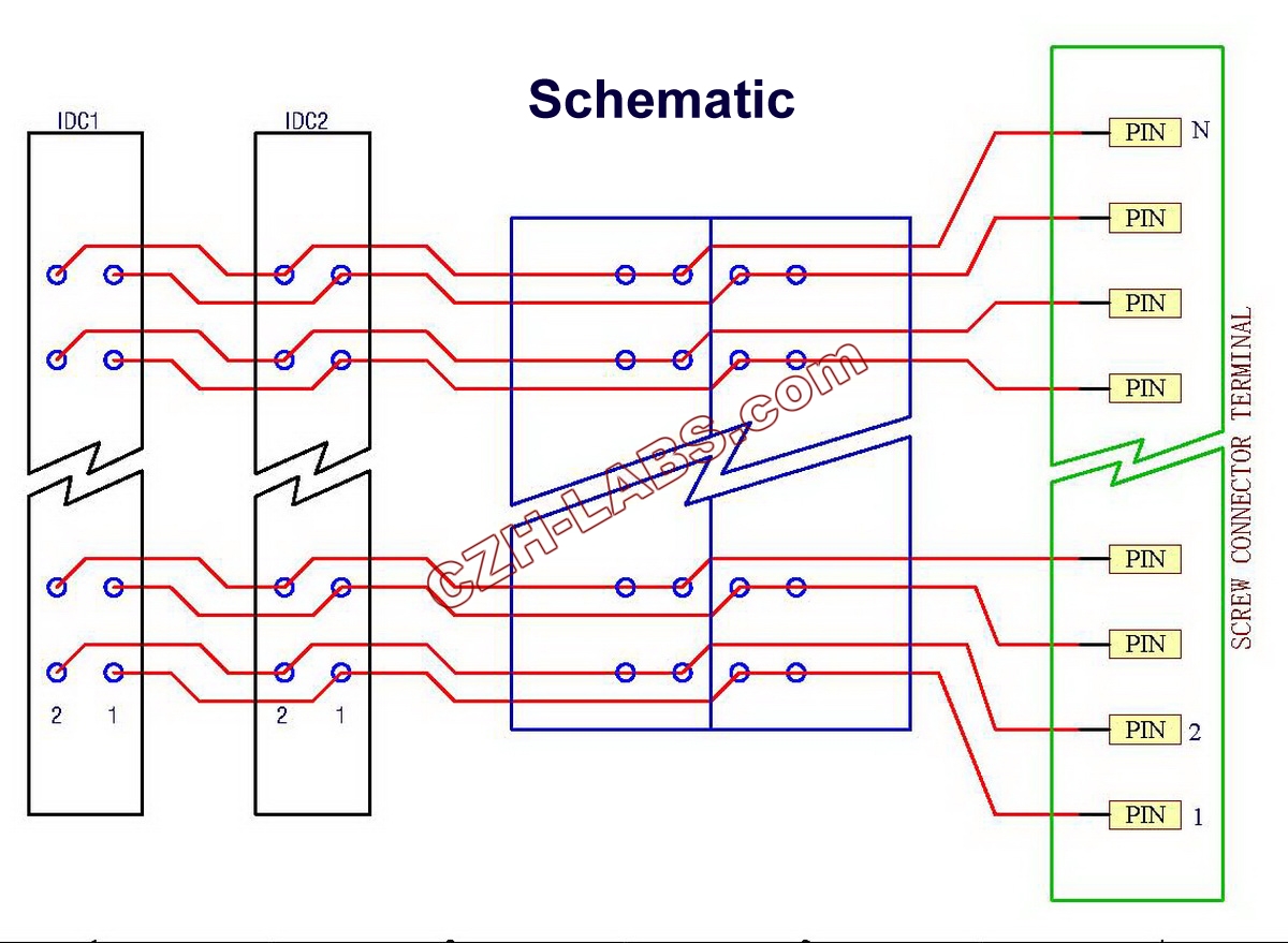 CZH-LABS DIN Rail Mount Dual IDC16 Pitch 2.54mm Male Header Interface ...