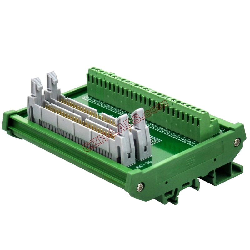 CZH-LABS DIN Rail Mount Dual IDC50 Pitch 2.54mm Male Header Interface ...