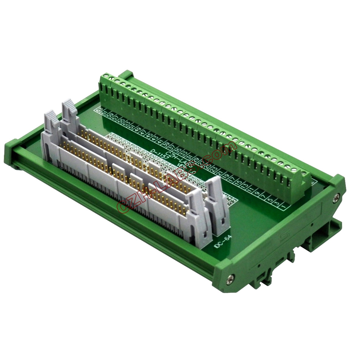CZH-LABS DIN Rail Mount Dual IDC64 Pitch 2.54mm Male Header Interface ...