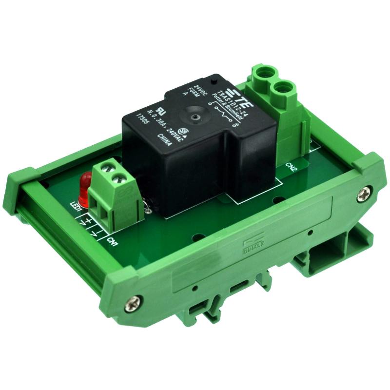 CZH-Labs DIN Rail Mount 24V Passive SPST-NO 30Amp Power Relay Module ...