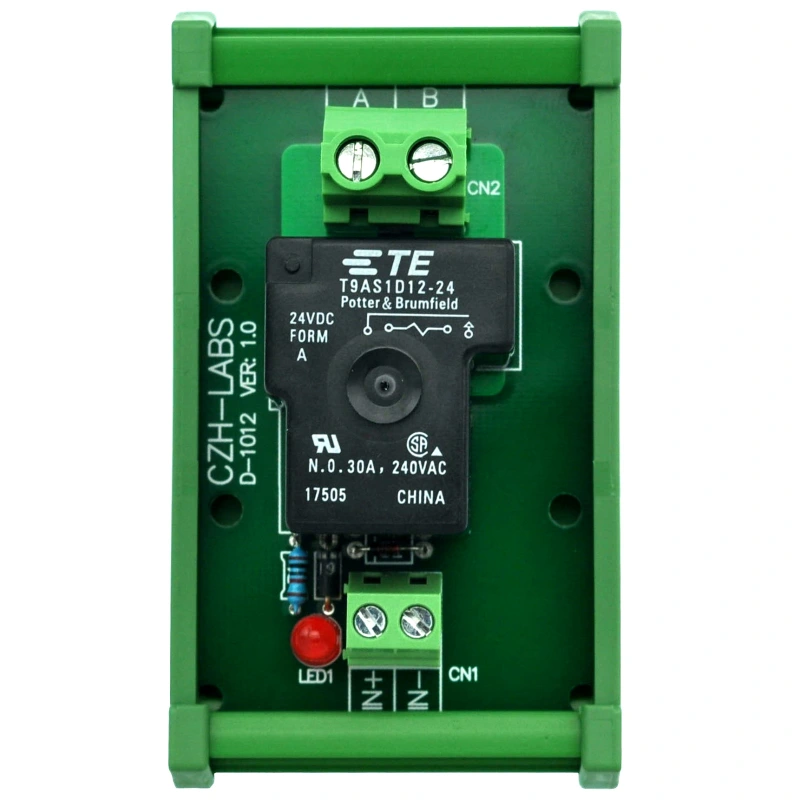 CZH-Labs DIN Rail Mount 24V Passive SPST-NO 30Amp Power Relay Module ...
