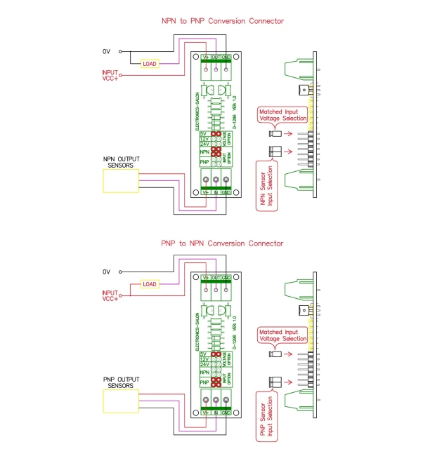 NPN to PNP / PNP to NPN Sensor Logic Signal Converter Module