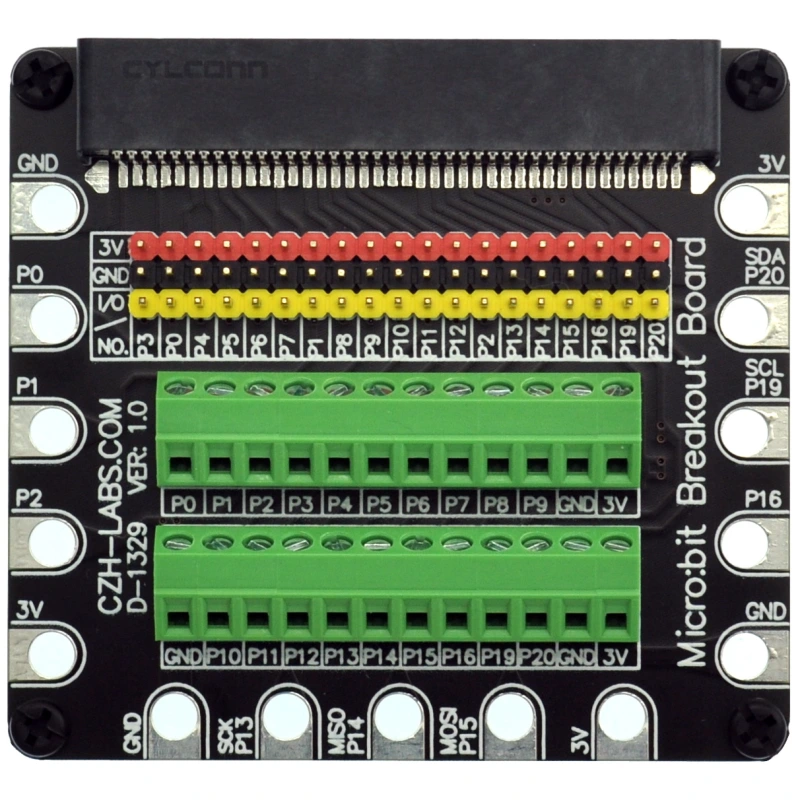 Edge Connector IO Breakout Board For BBC micro:bit, Microbit Breakout ...