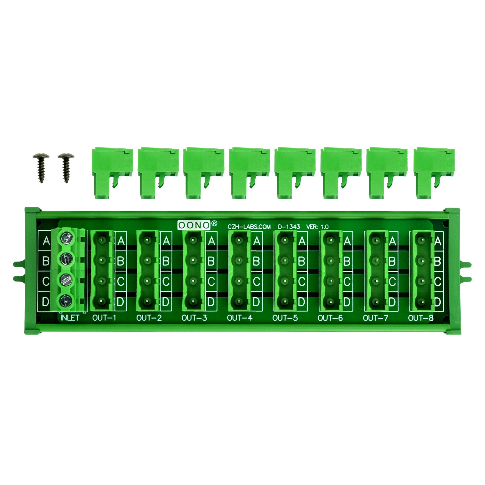 OONO Screw Mount 30A/300V 8x4 Position Pluggable Terminal Block ...